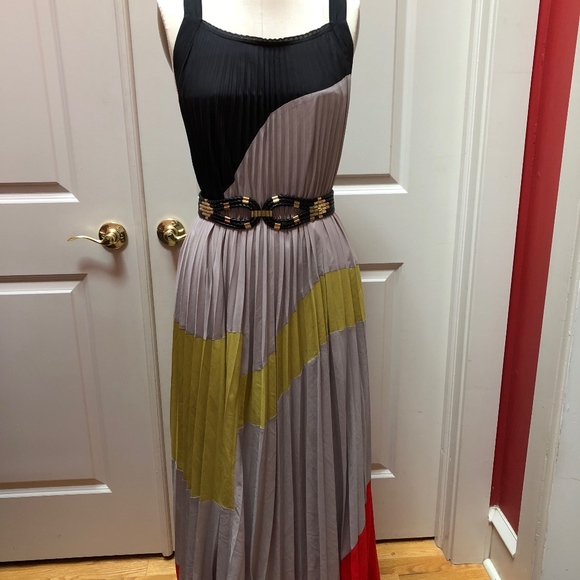 BCBGMaxAzria | Dresses | Bcgbmaxazria Runway Color Blocked Gown With ...